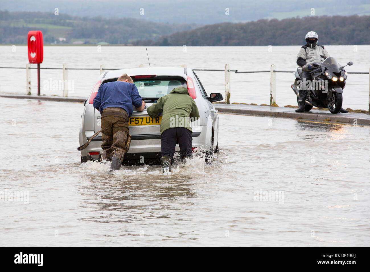 Push car in flood hi-res stock photography and images - Alamy