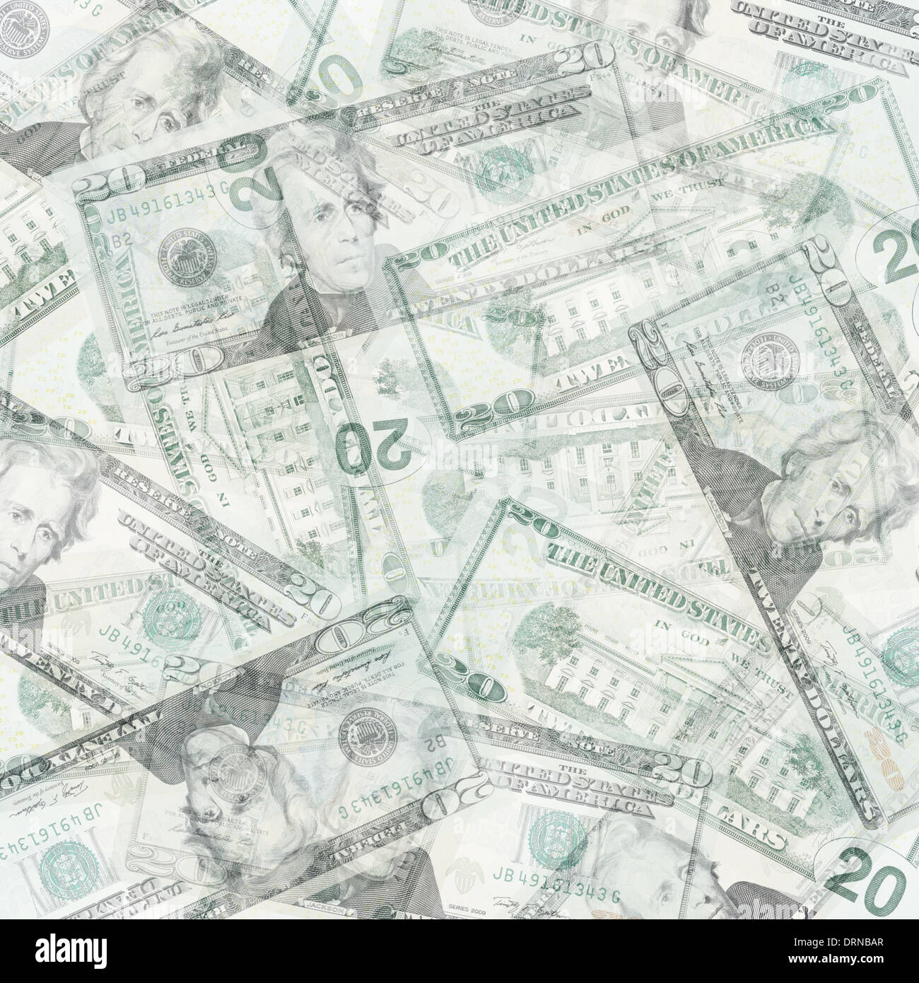 Abstract money background from translucent twenty dollars Stock Photo ...