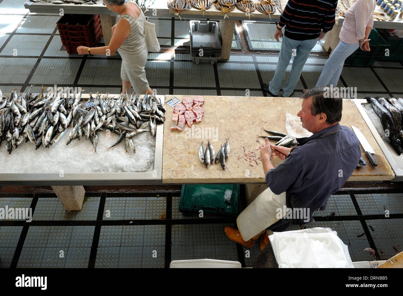 Funchal Madeira indoor fresh fish Mercado dos Lavradores Stock Photo ...