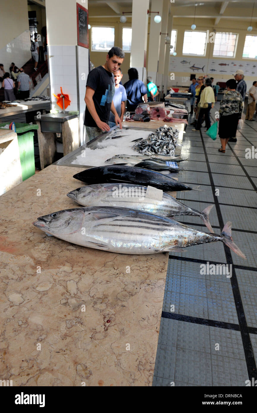 Funchal Madeira fresh fish market Mercado dos Lavradores Stock Photo ...