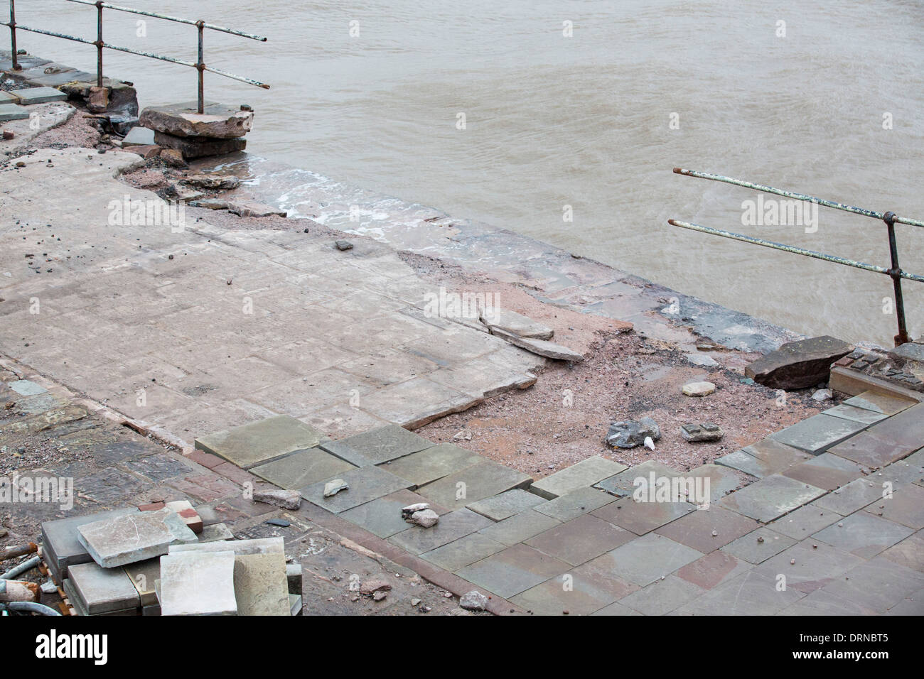 Damage to Whitehaven harbour during the January 2014 period of storm ...