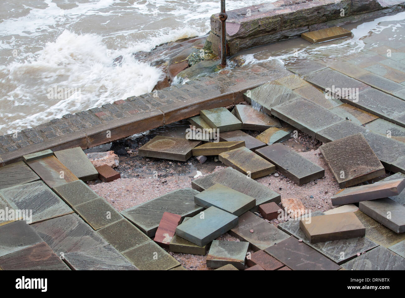 Damage to Whitehaven harbour during the January 2014 period of storm ...