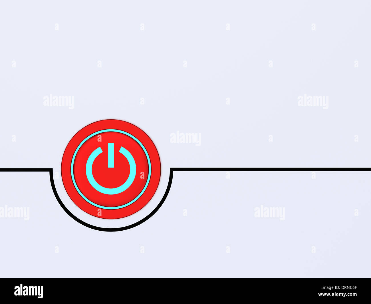 Red on-off button illustration with glowing blue light Stock Photo - Alamy