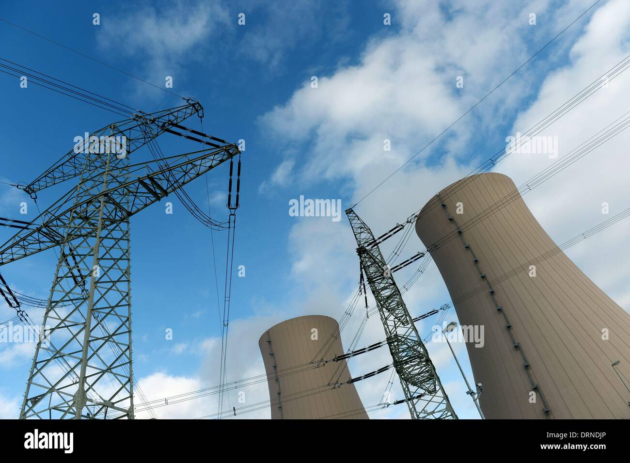 Cooling towers of the nuclear power plant Grohnde in Germany, 28 ...