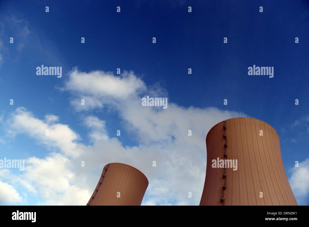 Cooling towers of the nuclear power plant Grohnde in Germany, 28 ...