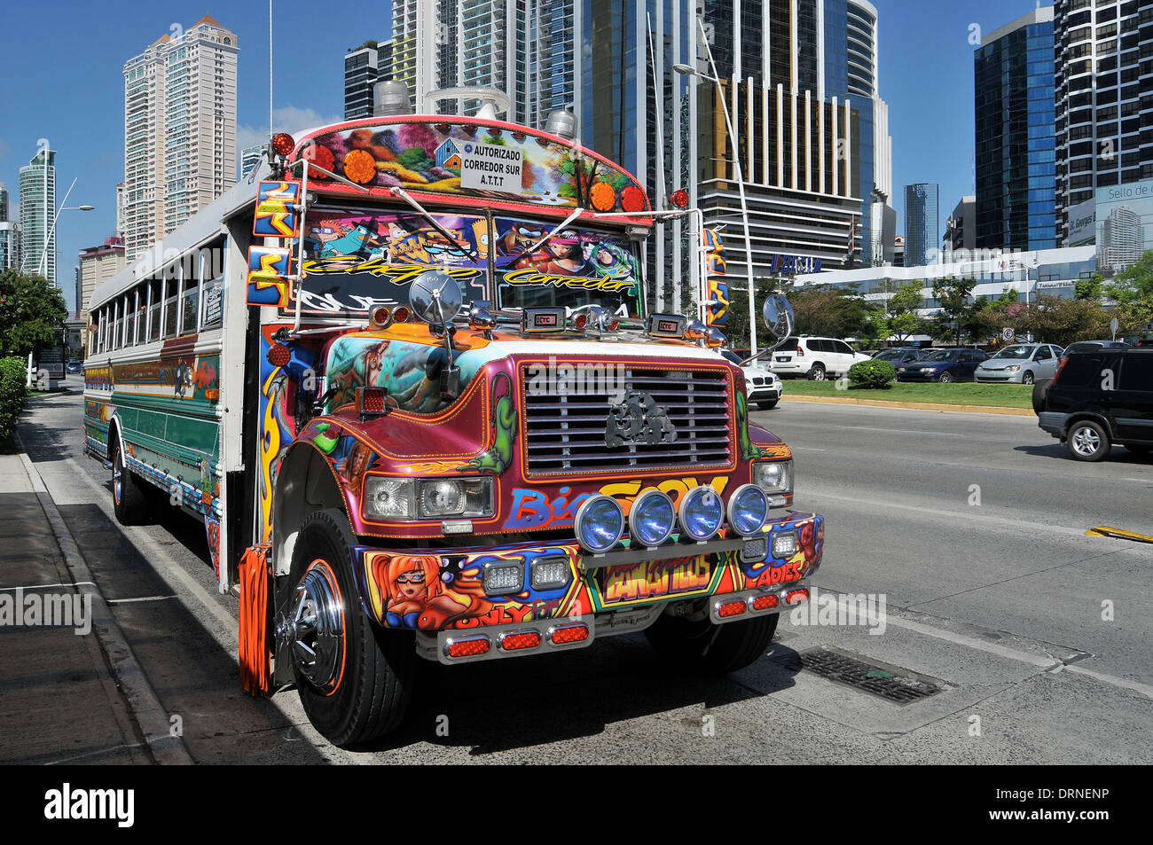 typical bus Panama city Panama Stock Photo - Alamy