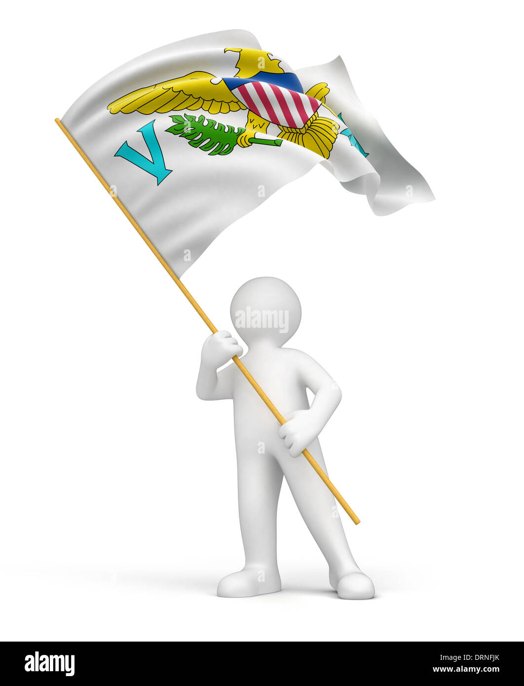 Man and United States Virgin Islands flag (clipping path included Stock ...