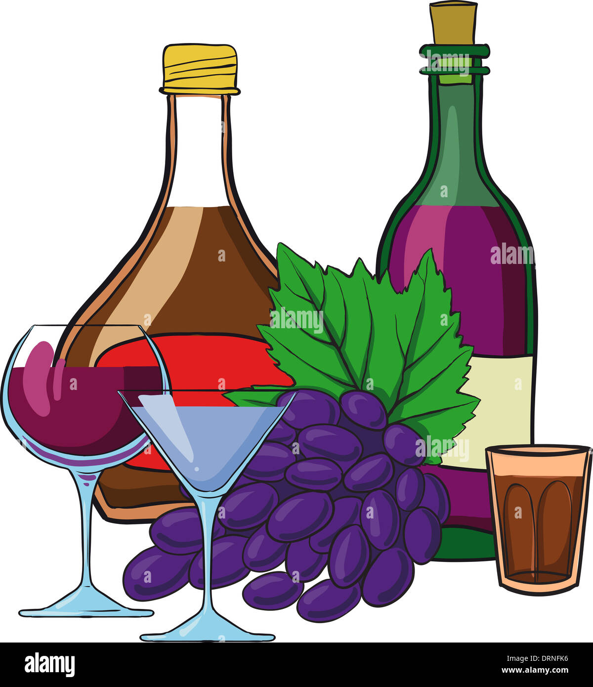 Still Life with bottles of wine Stock Photo - Alamy