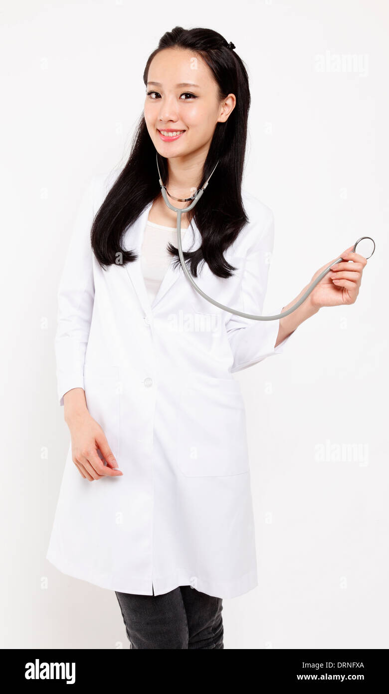 Female doctor wears uniform for portrait Stock Photo - Alamy