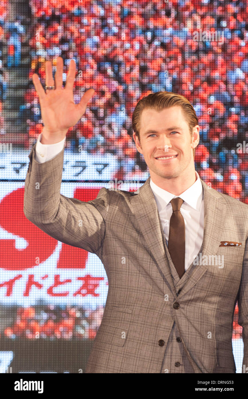 Tokyo, Japan. 30th January 2014. Chris Hemsworth appears at the Japan ...