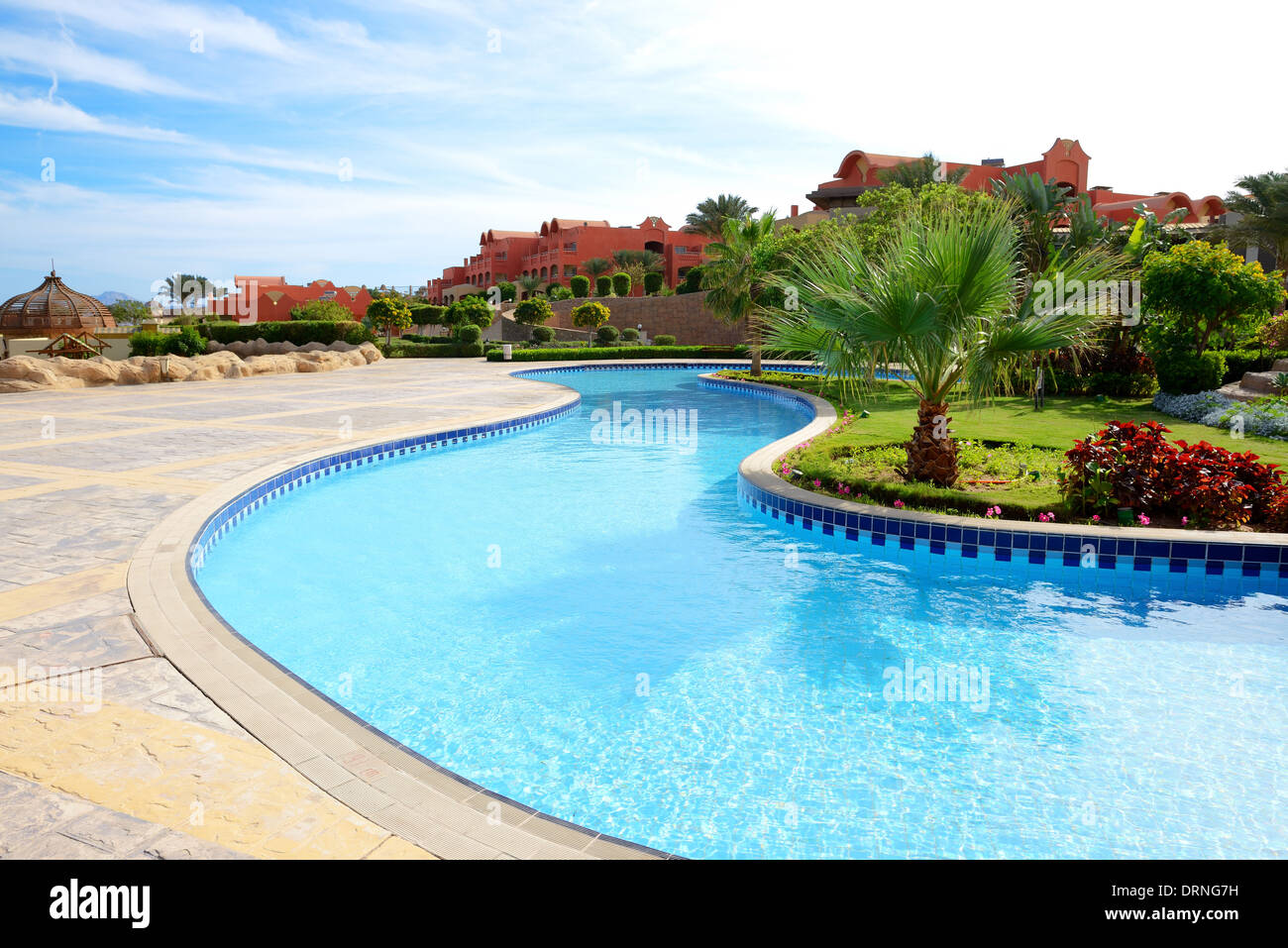 The swimming pool at luxury hotel, Sharm el Sheikh, Egypt Stock Photo ...