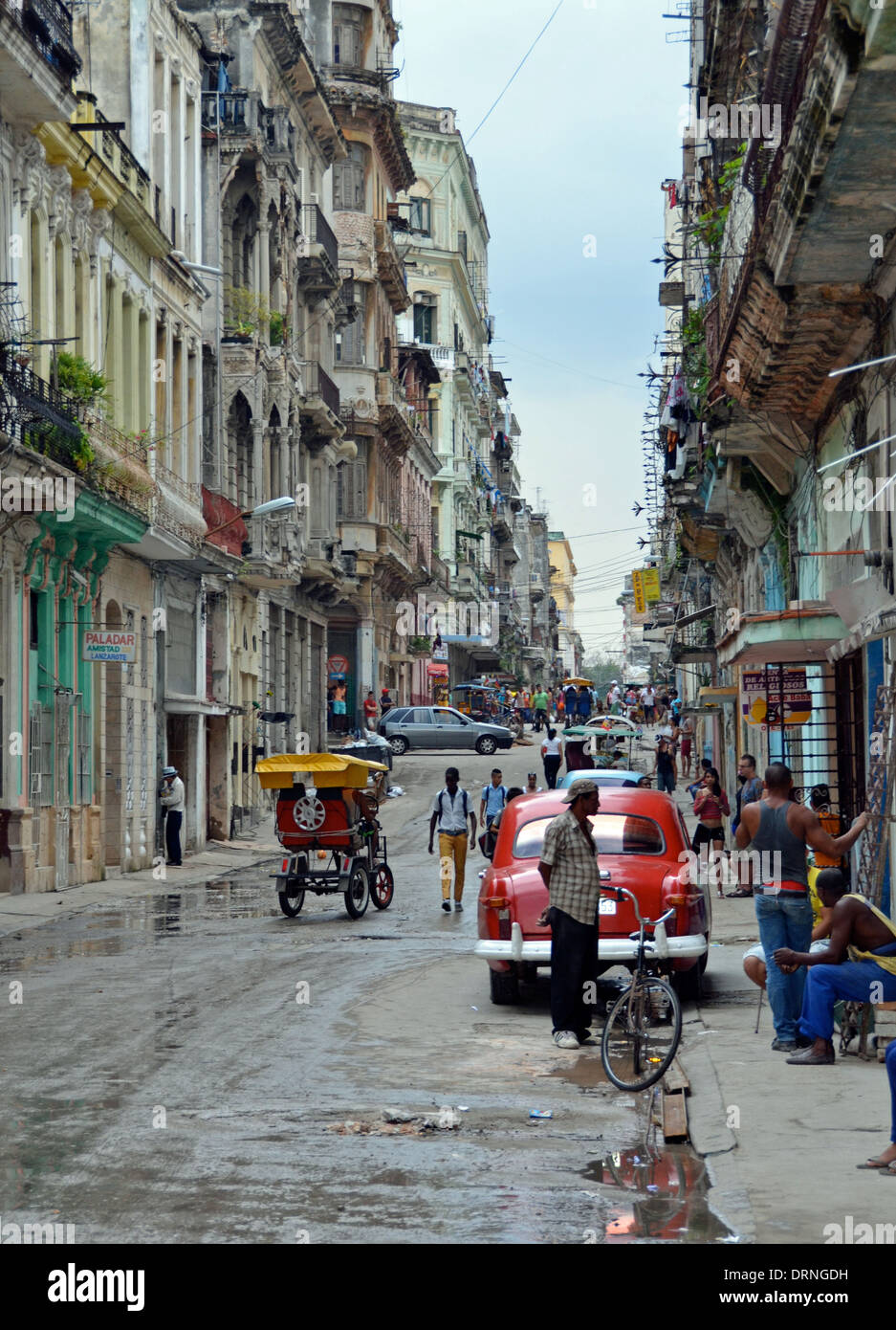 Old Town street in Havana after rain, Cuba Stock Photo - Alamy