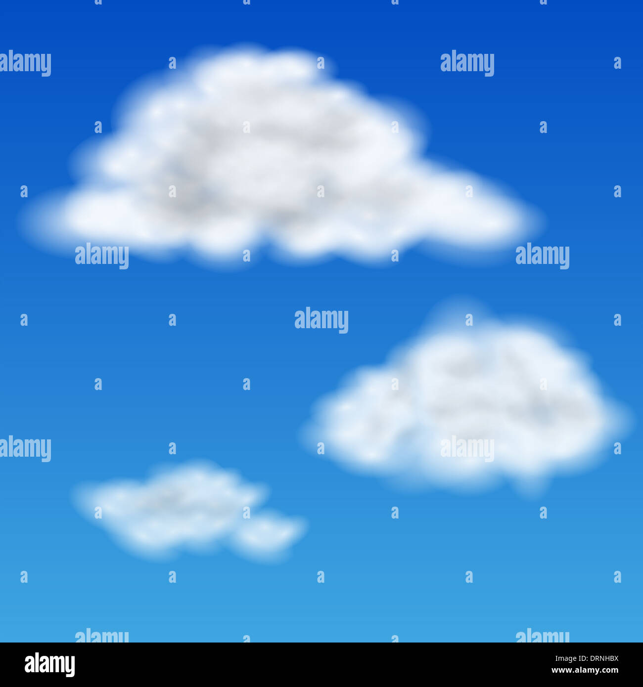 Realistic Clouds in the Blue Sky, illustration Stock Photo - Alamy