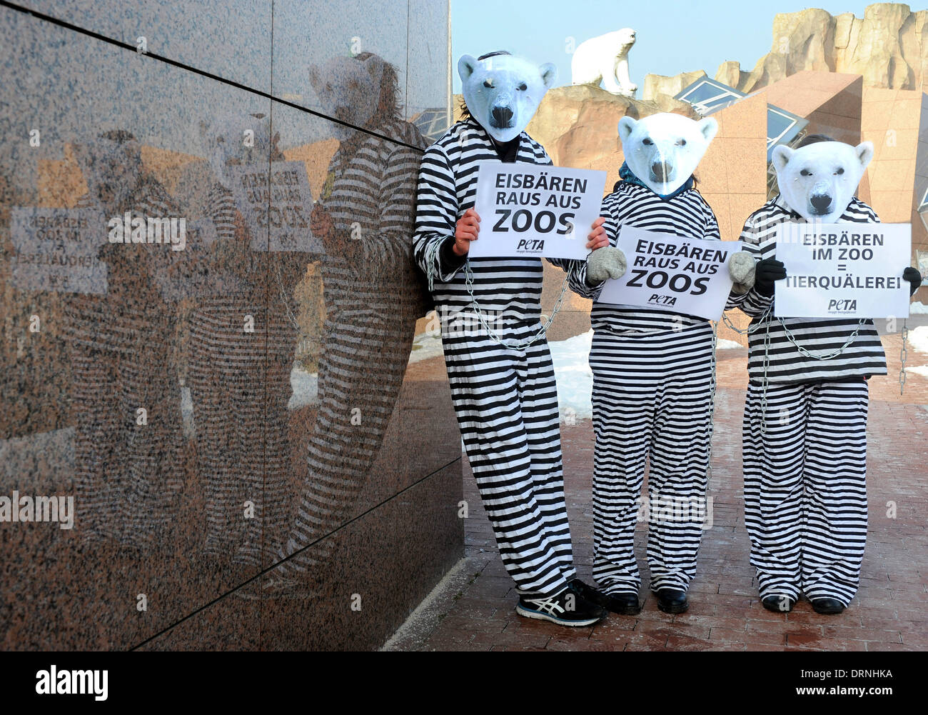 Bremerhaven, Germany. 30th Jan, 2014. Activists of the animal rights ...