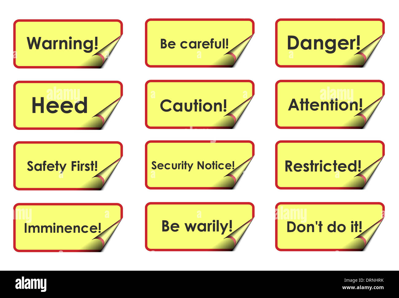 Alert labels hi-res stock photography and images - Alamy