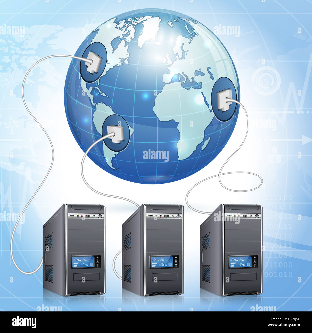 Computer Concept - Computer Connected to Earth, illustration Stock ...