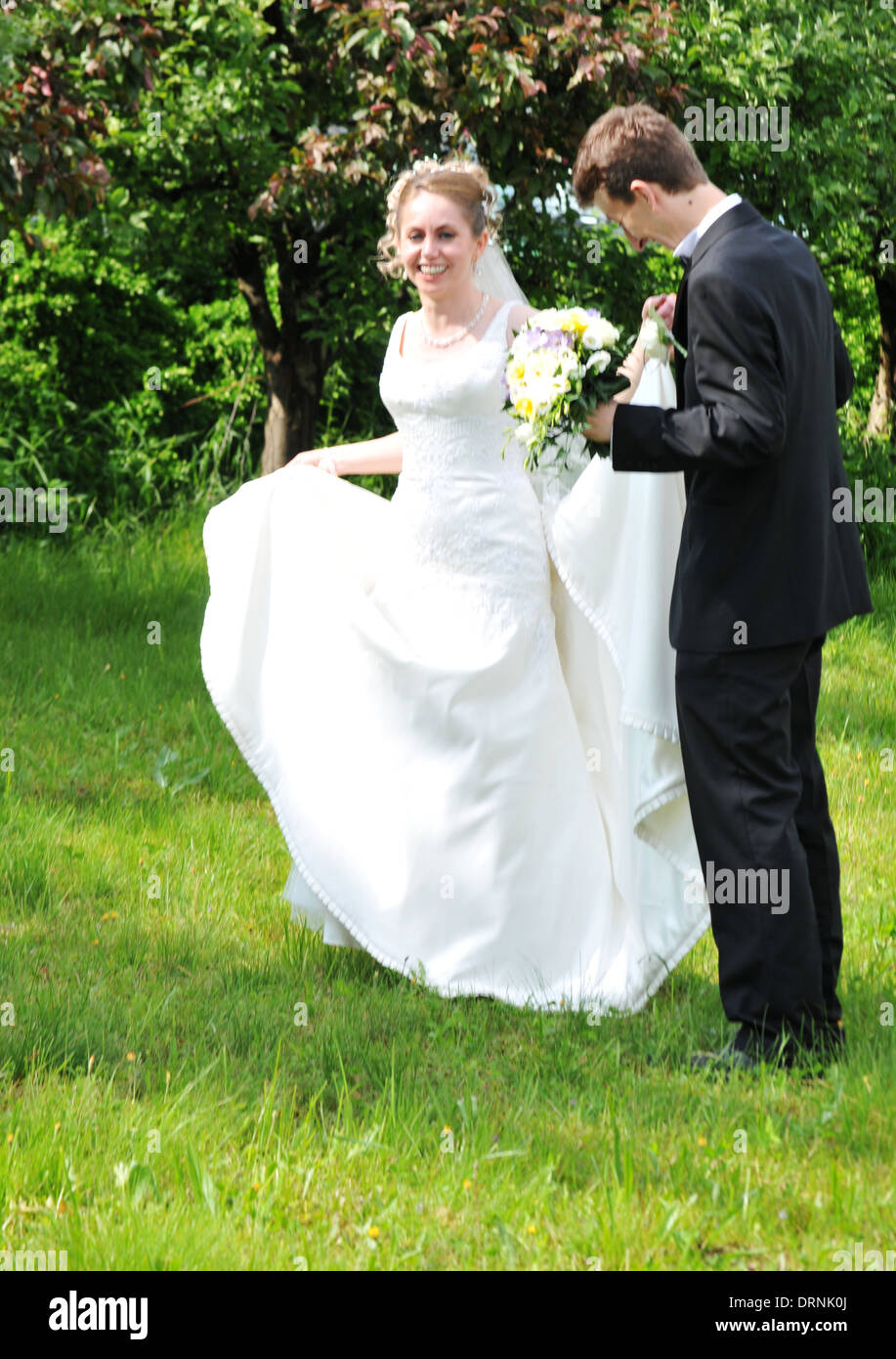 Wedding album - bride and groom Stock Photo - Alamy