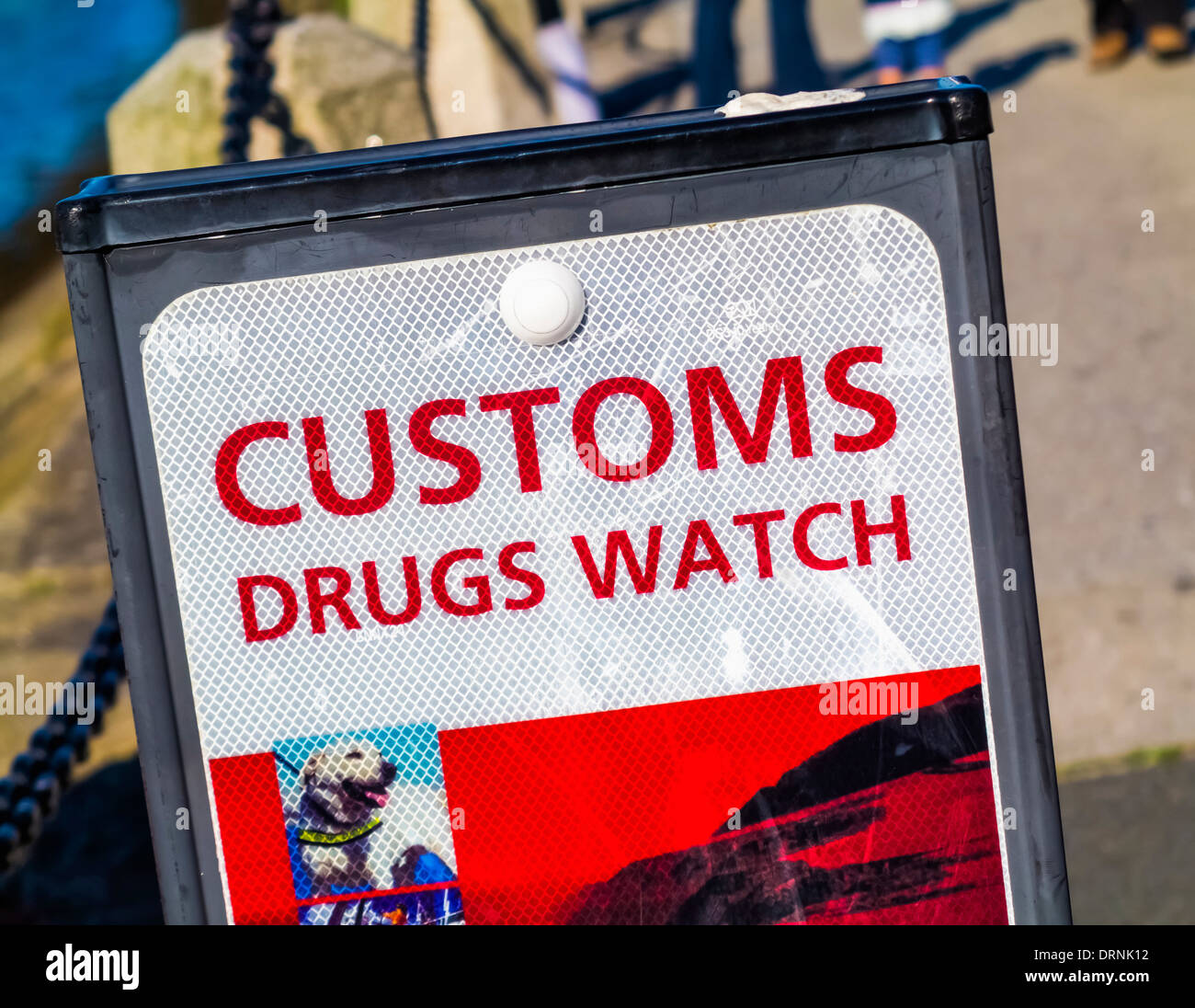 Customs drug watch sign Stock Photo - Alamy