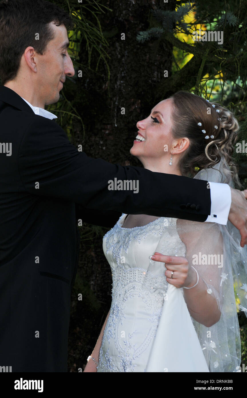 Wedding album - bride and groom Stock Photo - Alamy