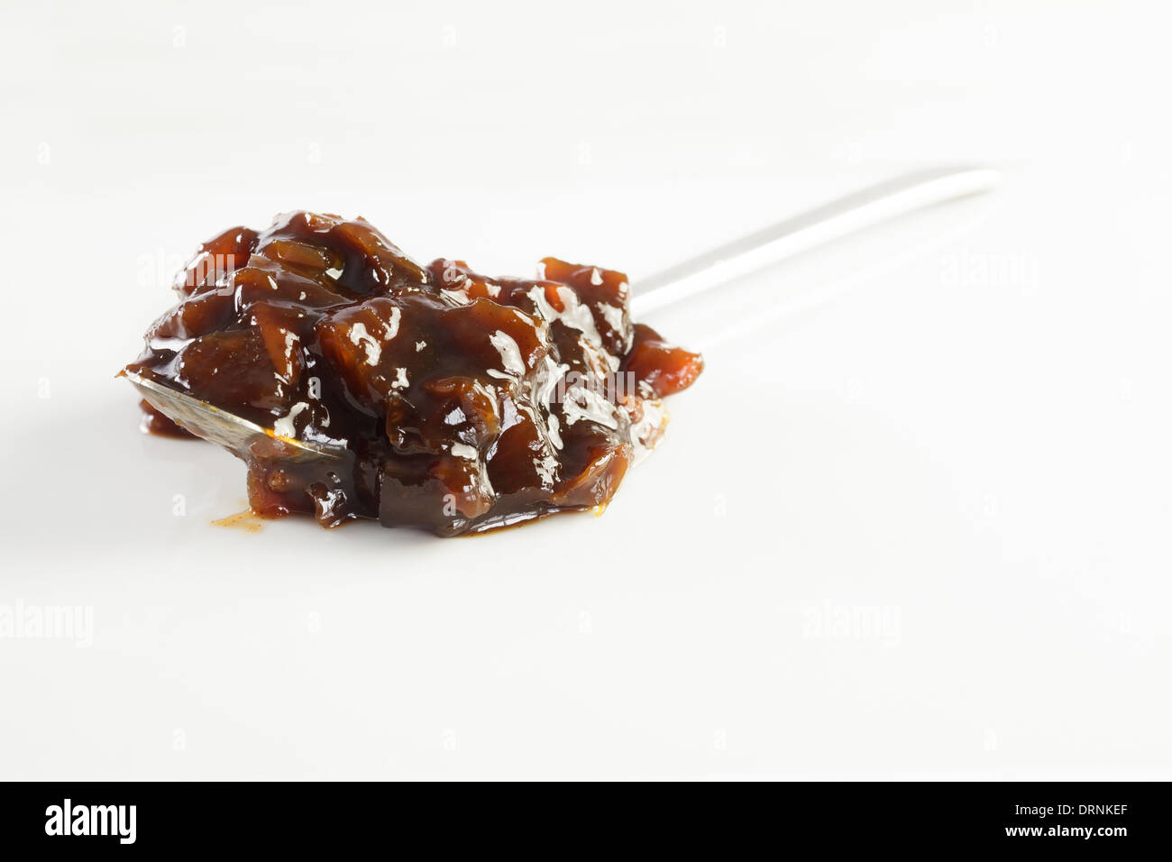 Branston pickle on spoon Stock Photo - Alamy