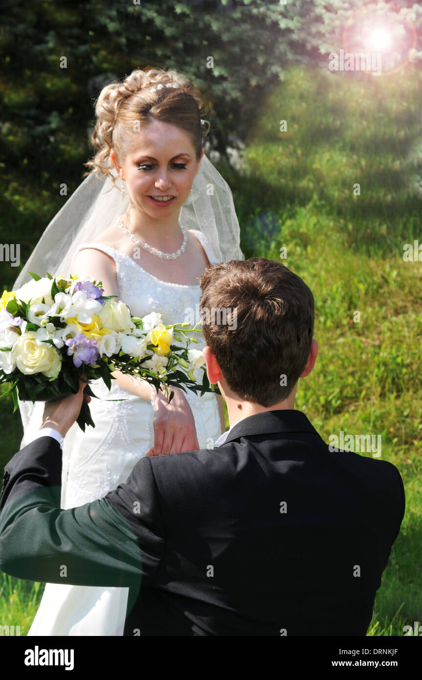 Wedding album - bride and groom Stock Photo - Alamy
