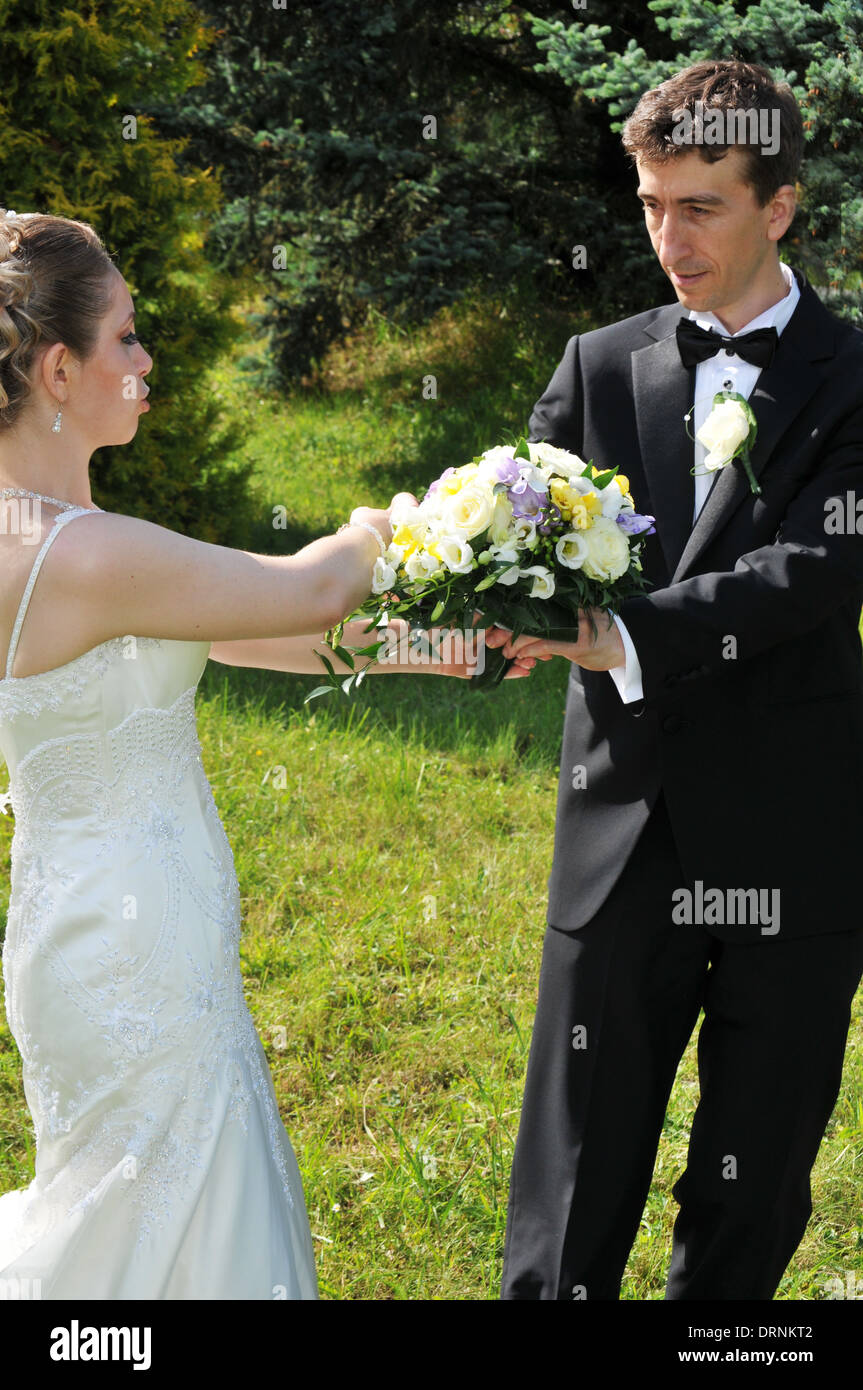 Wedding album - bride and groom Stock Photo - Alamy