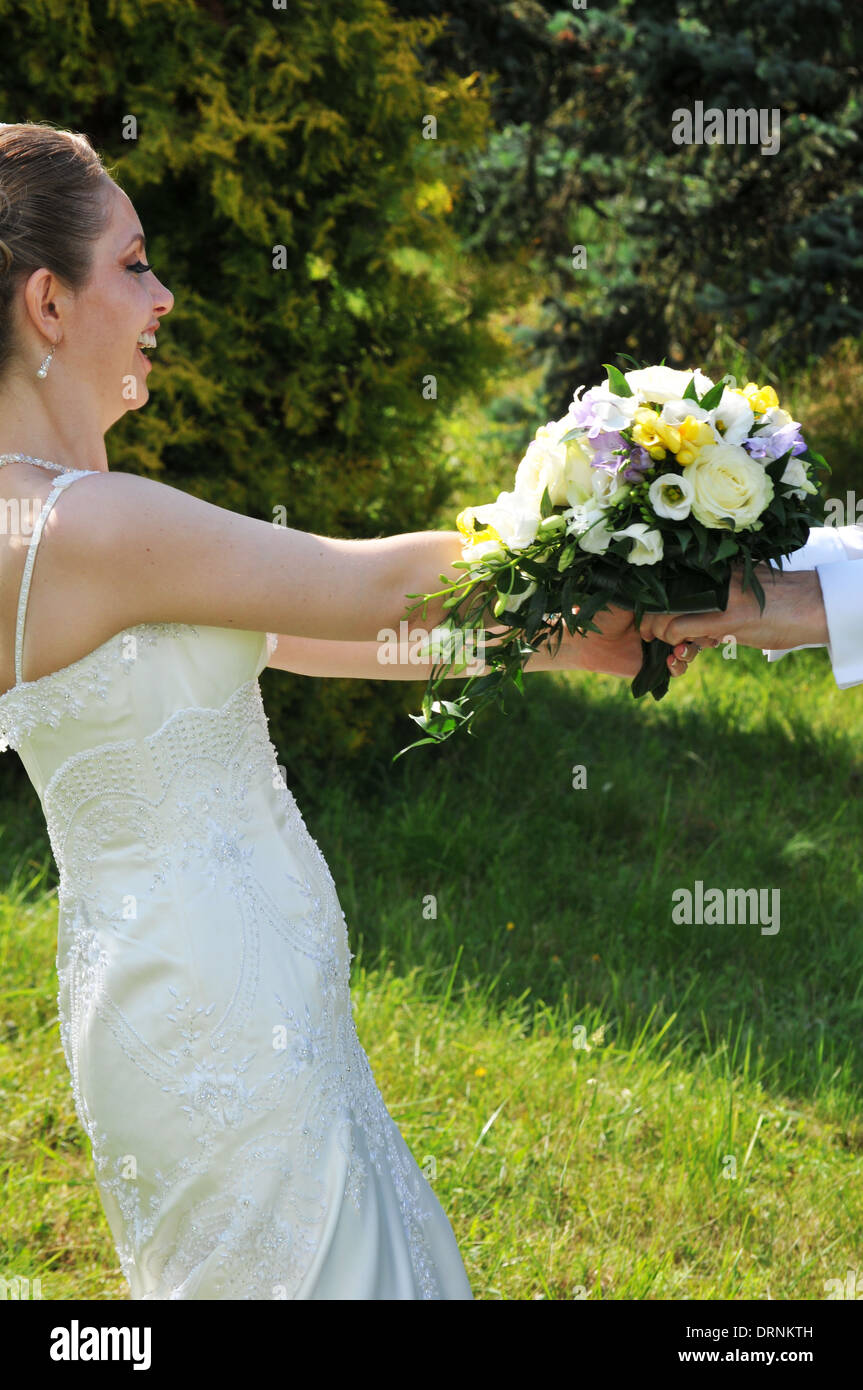 Wedding album - bride and groom Stock Photo - Alamy