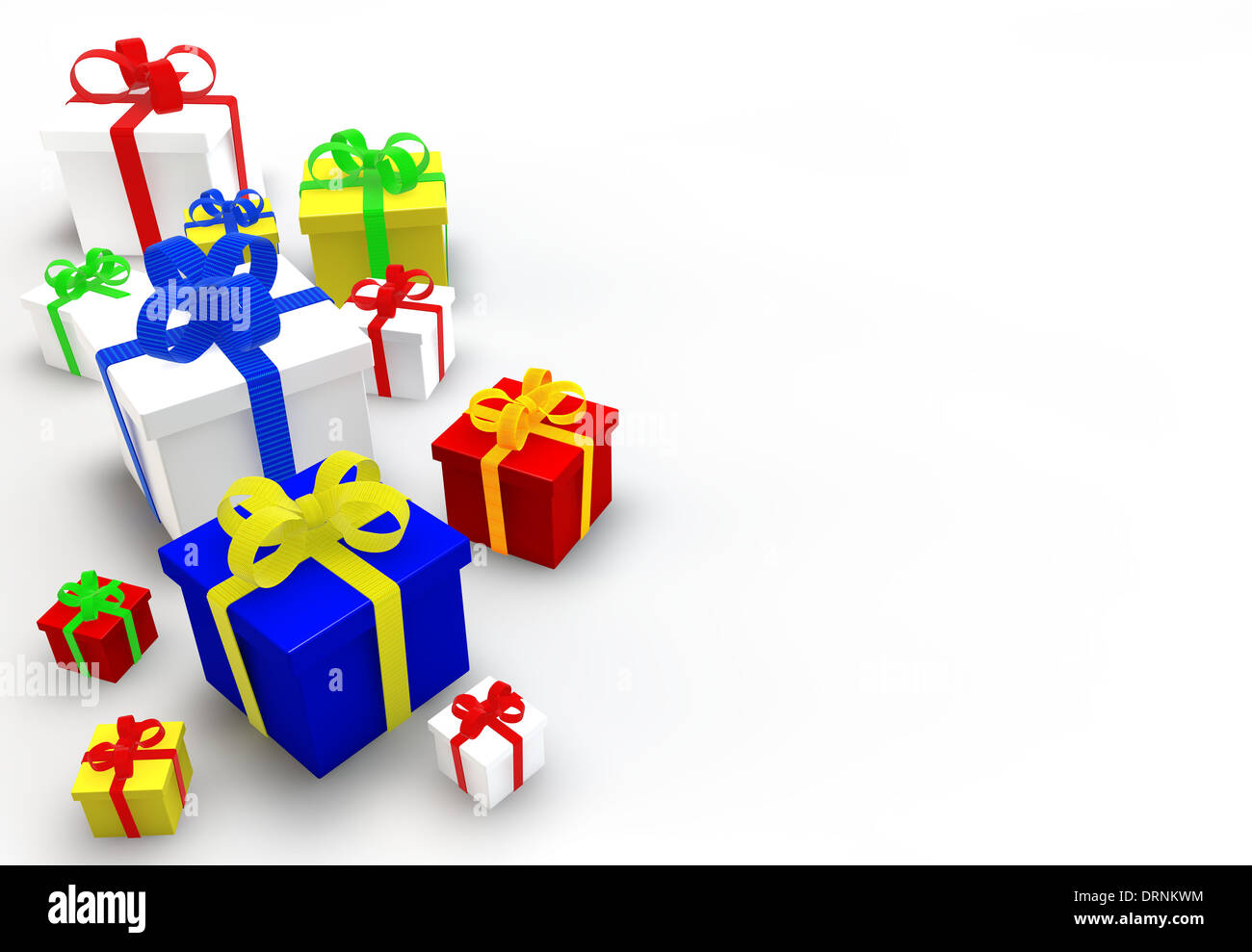 Gift boxes on a white background Stock Photo - Alamy