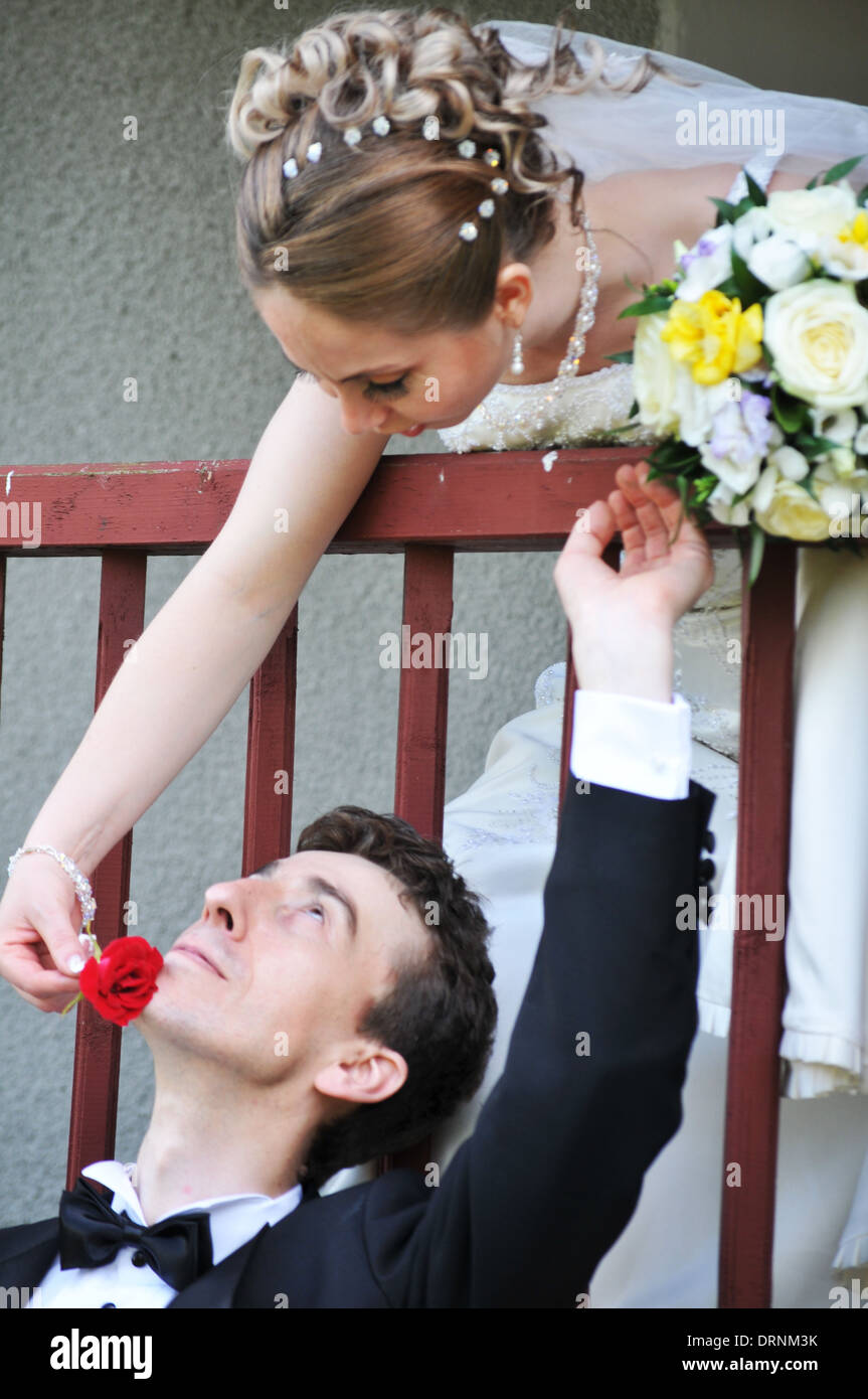 Wedding album - bride and groom Stock Photo - Alamy