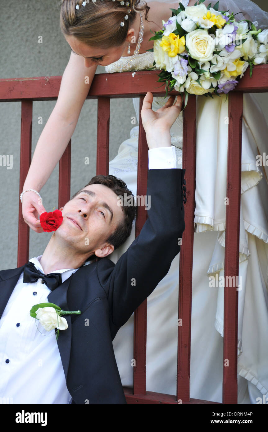 Wedding album - bride and groom Stock Photo - Alamy