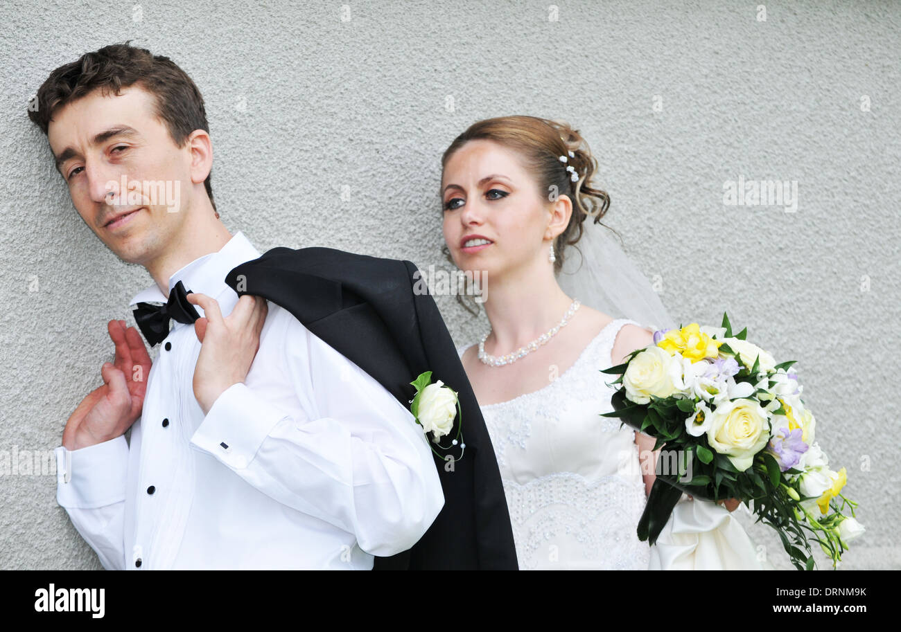 Wedding album - bride and groom Stock Photo - Alamy