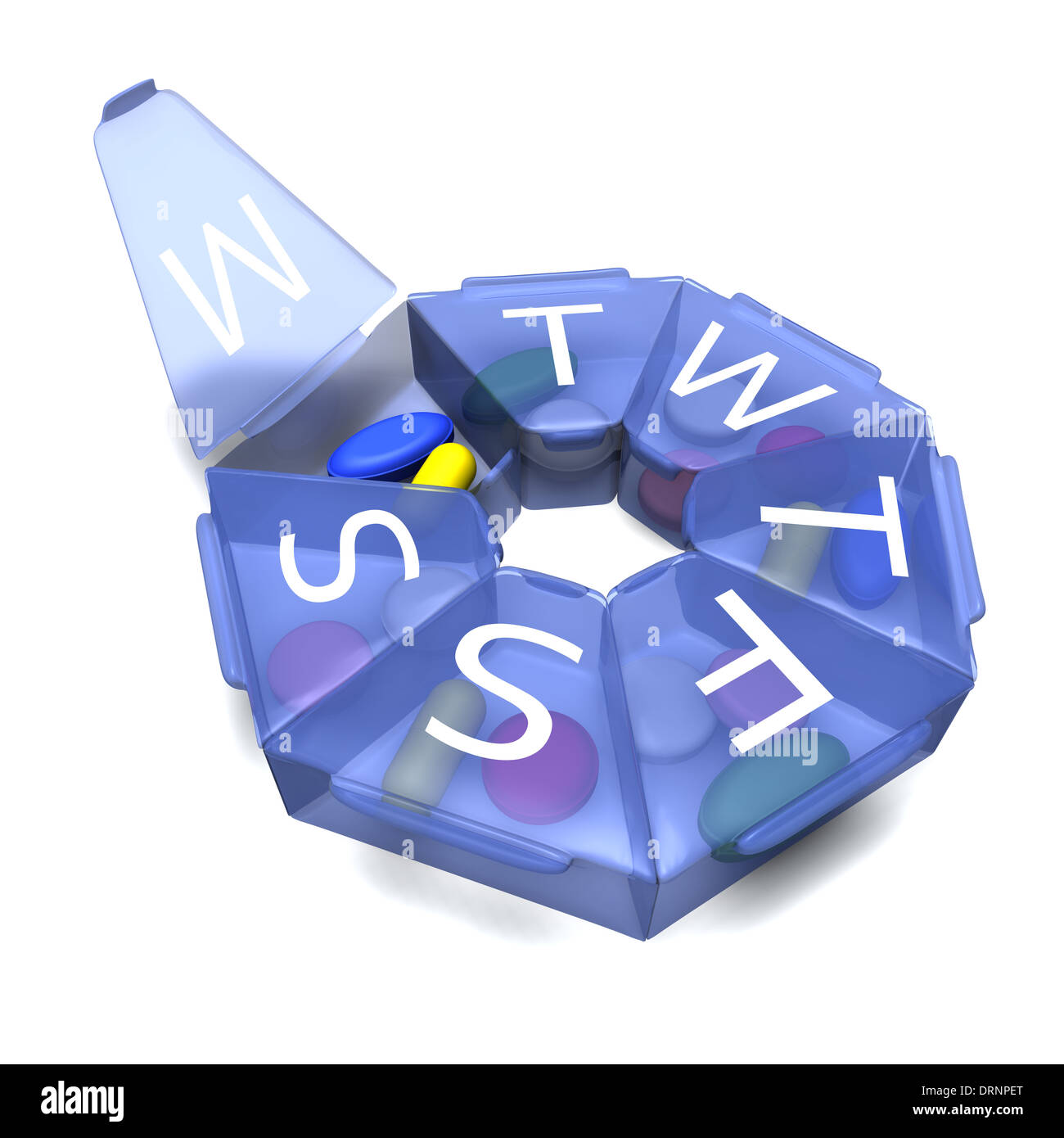 Dark blue box for tablets on a white background Stock Photo - Alamy