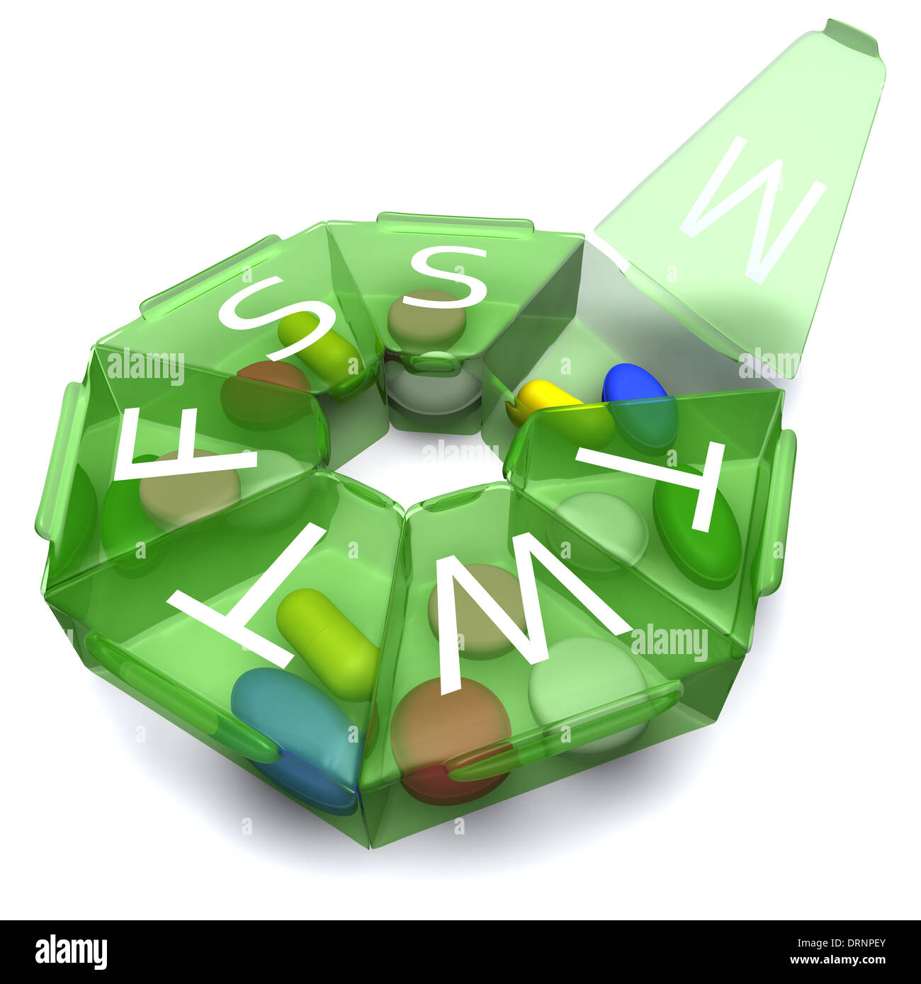 Green box for tablets on a white background Stock Photo - Alamy