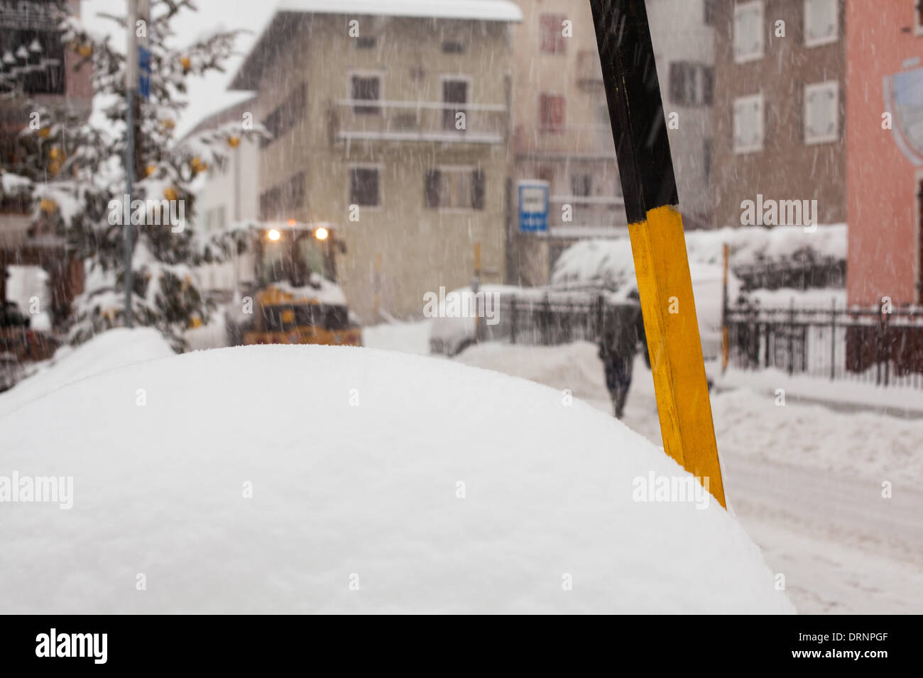 Folgaria, Italy 30 January 2014 - A snowstorm is hitting the Italian ...