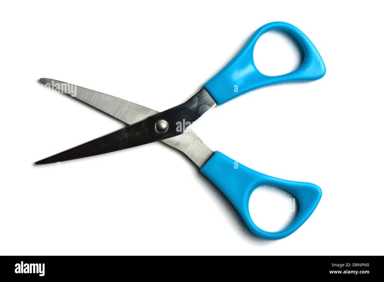 Blue scissors isolated on white Stock Photo - Alamy
