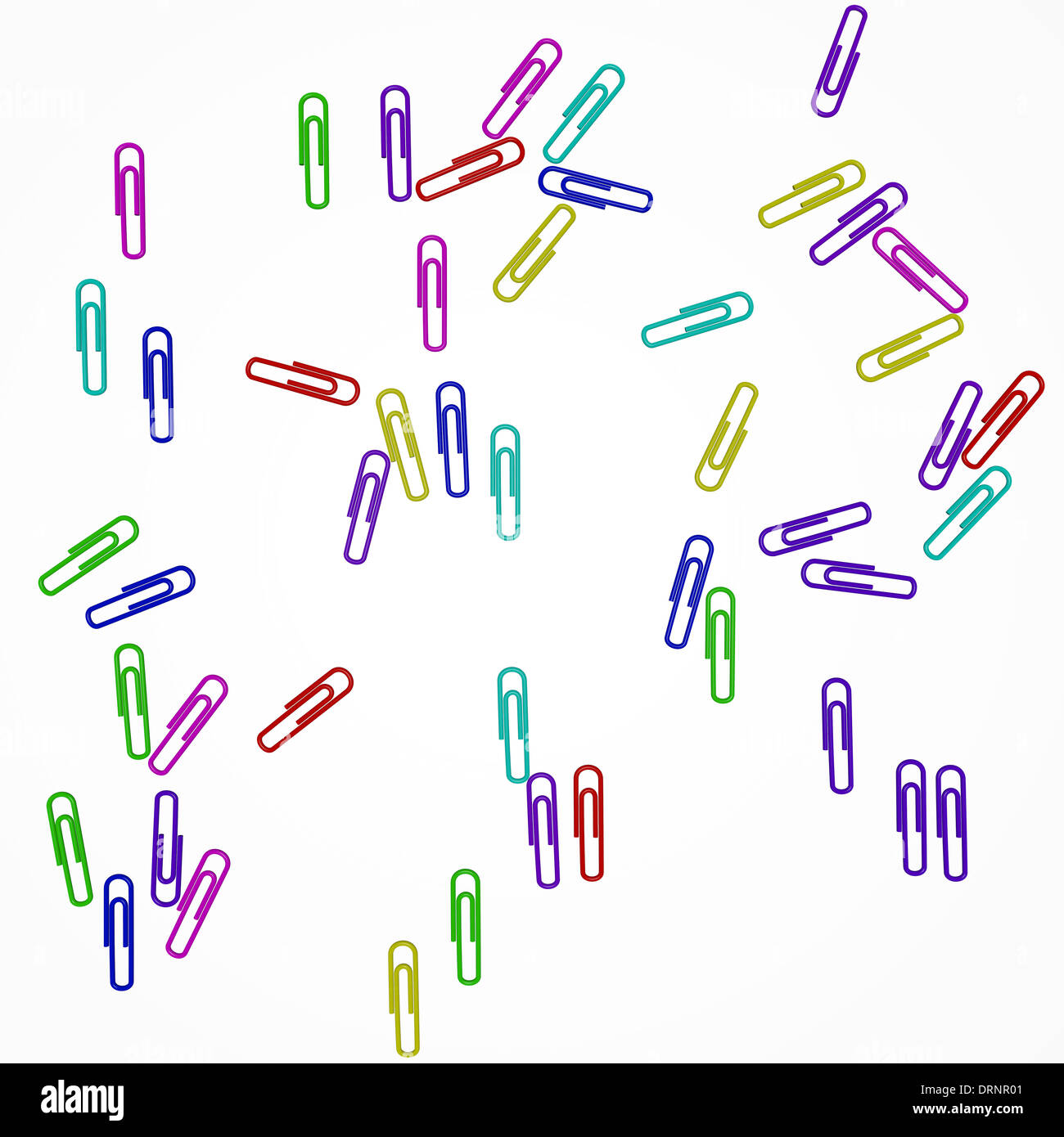Paper clips on a white background lie an embankment Stock Photo - Alamy