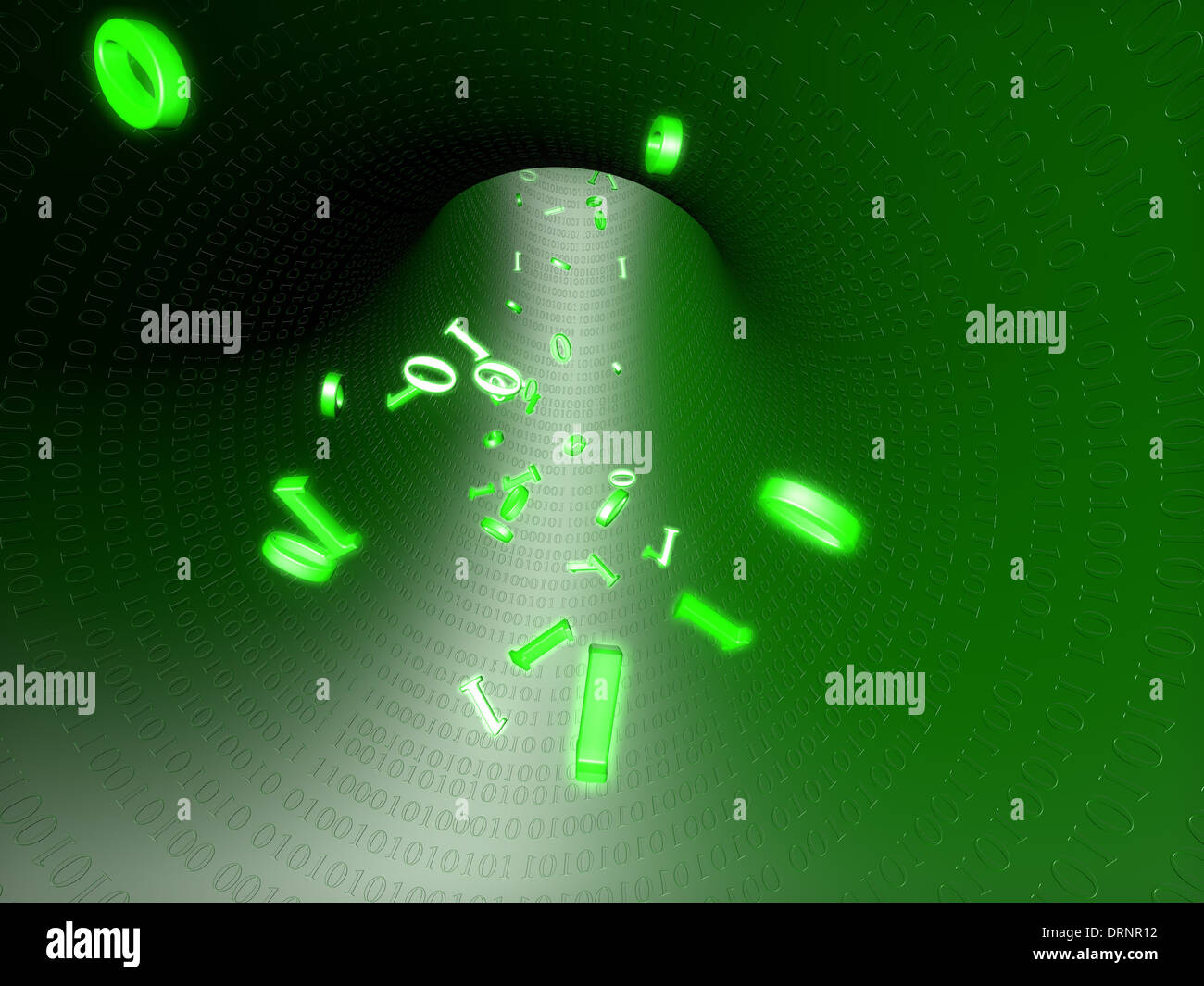Abstract binary code green tunnel hi-res stock photography and images ...