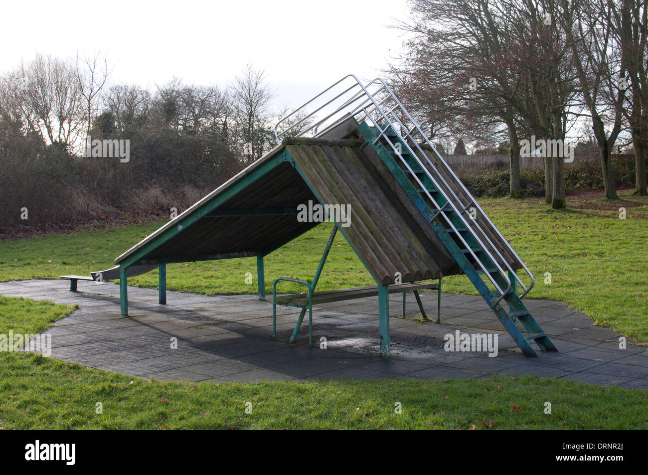 Wicksteed playground slide, Hampton Magna, Warwickshire, UK Stock Photo ...
