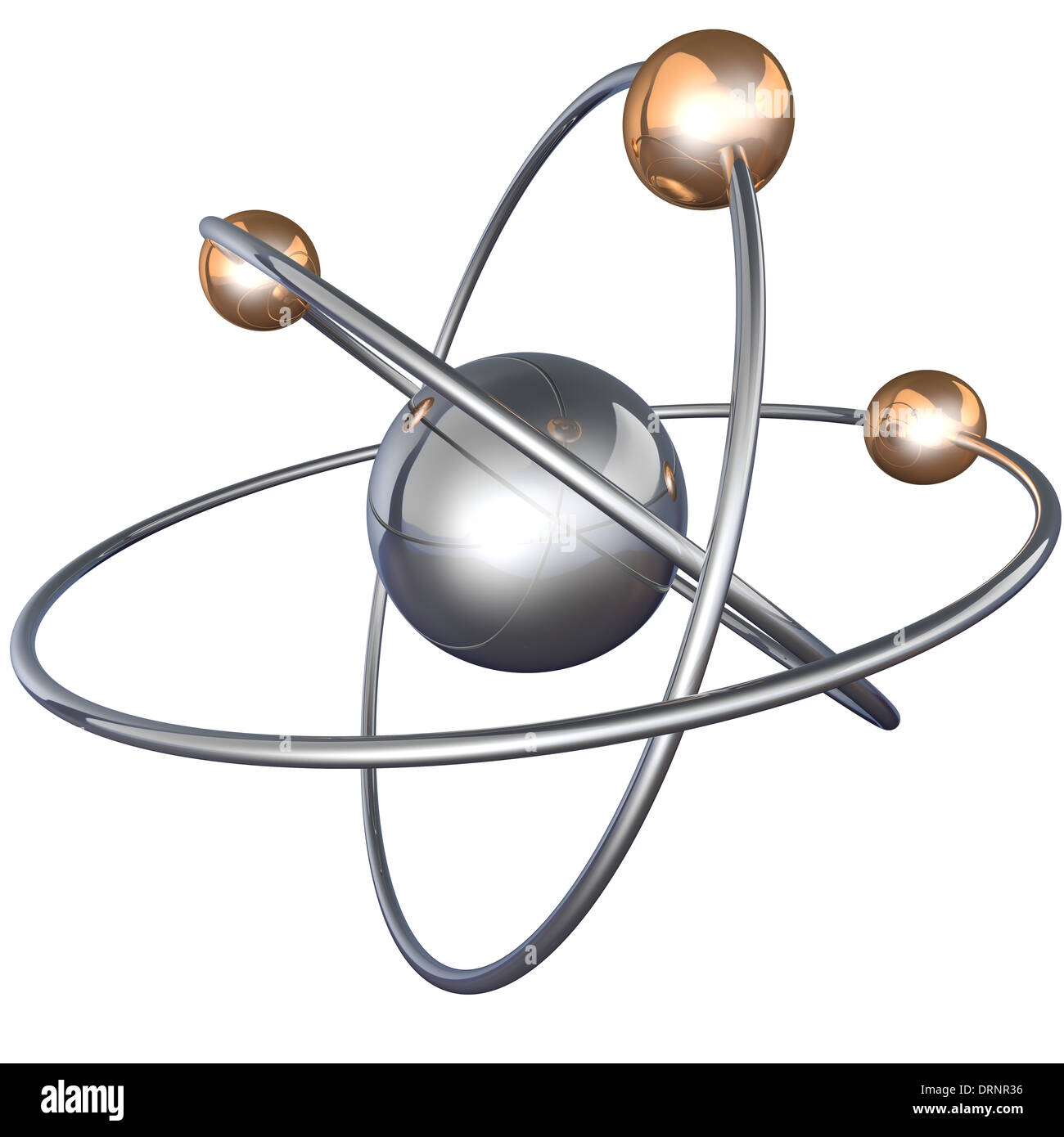 Metal structure of atom on a black background Stock Photo - Alamy