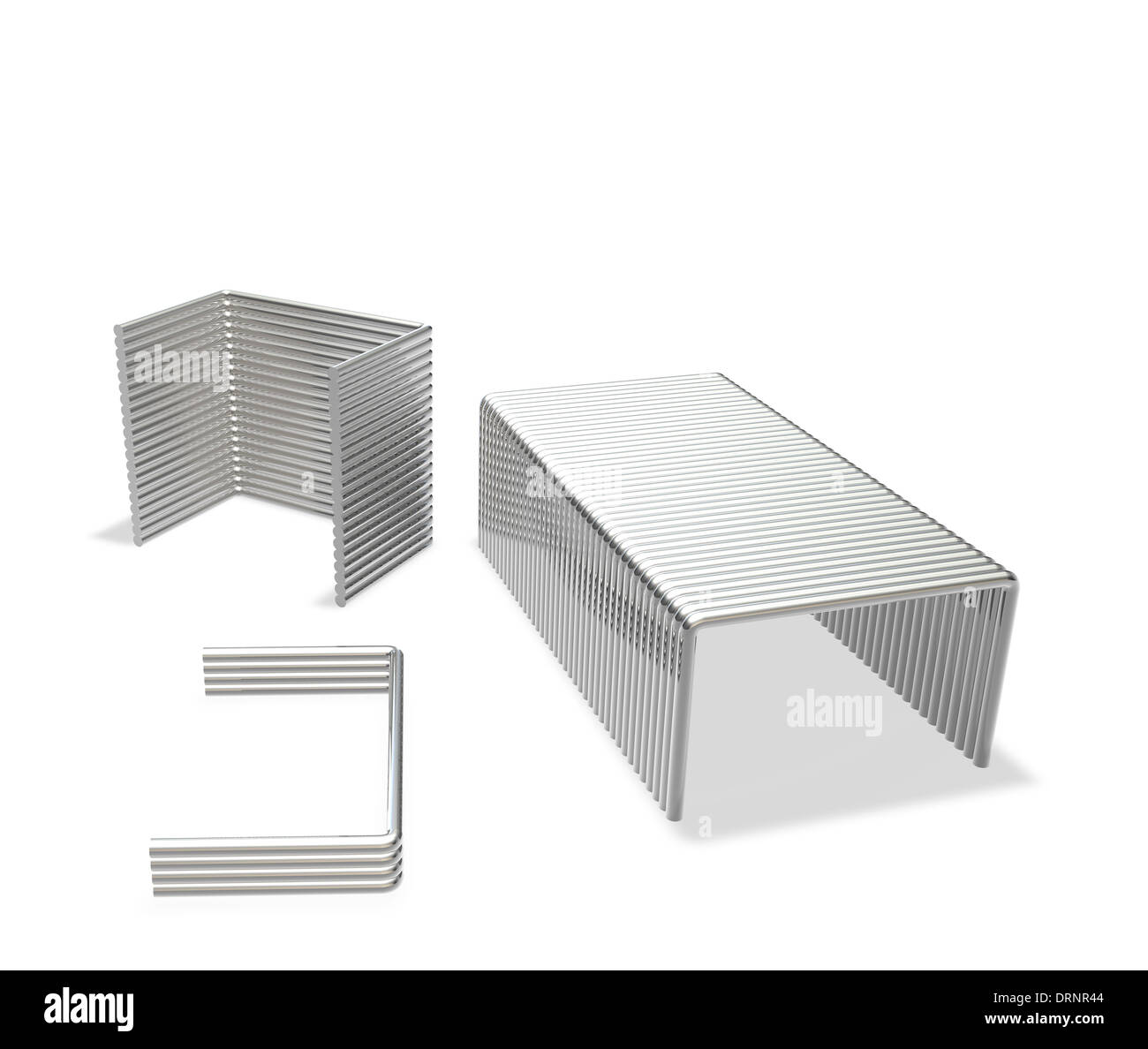 Stapler paper clips on a white background Stock Photo - Alamy