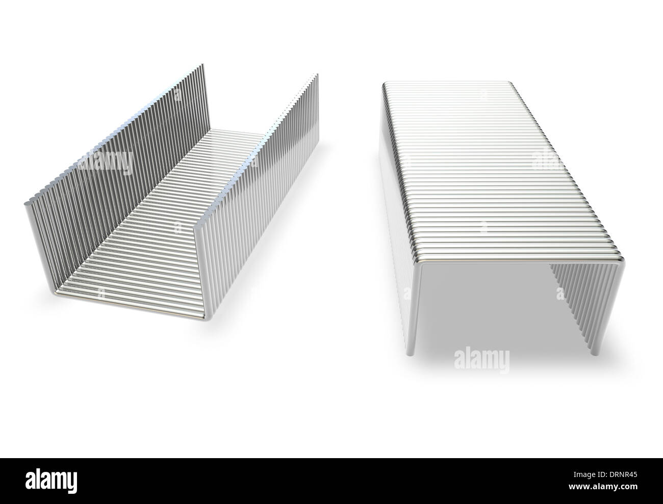 Stapler paper clips on a white background Stock Photo - Alamy