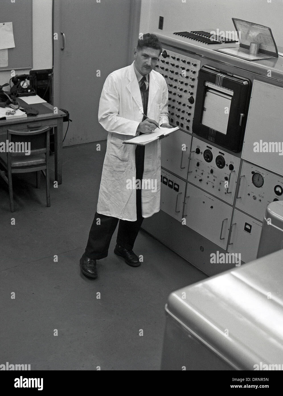 Technical department staff at Alcoa plant in the 1950's Stock Photo - Alamy