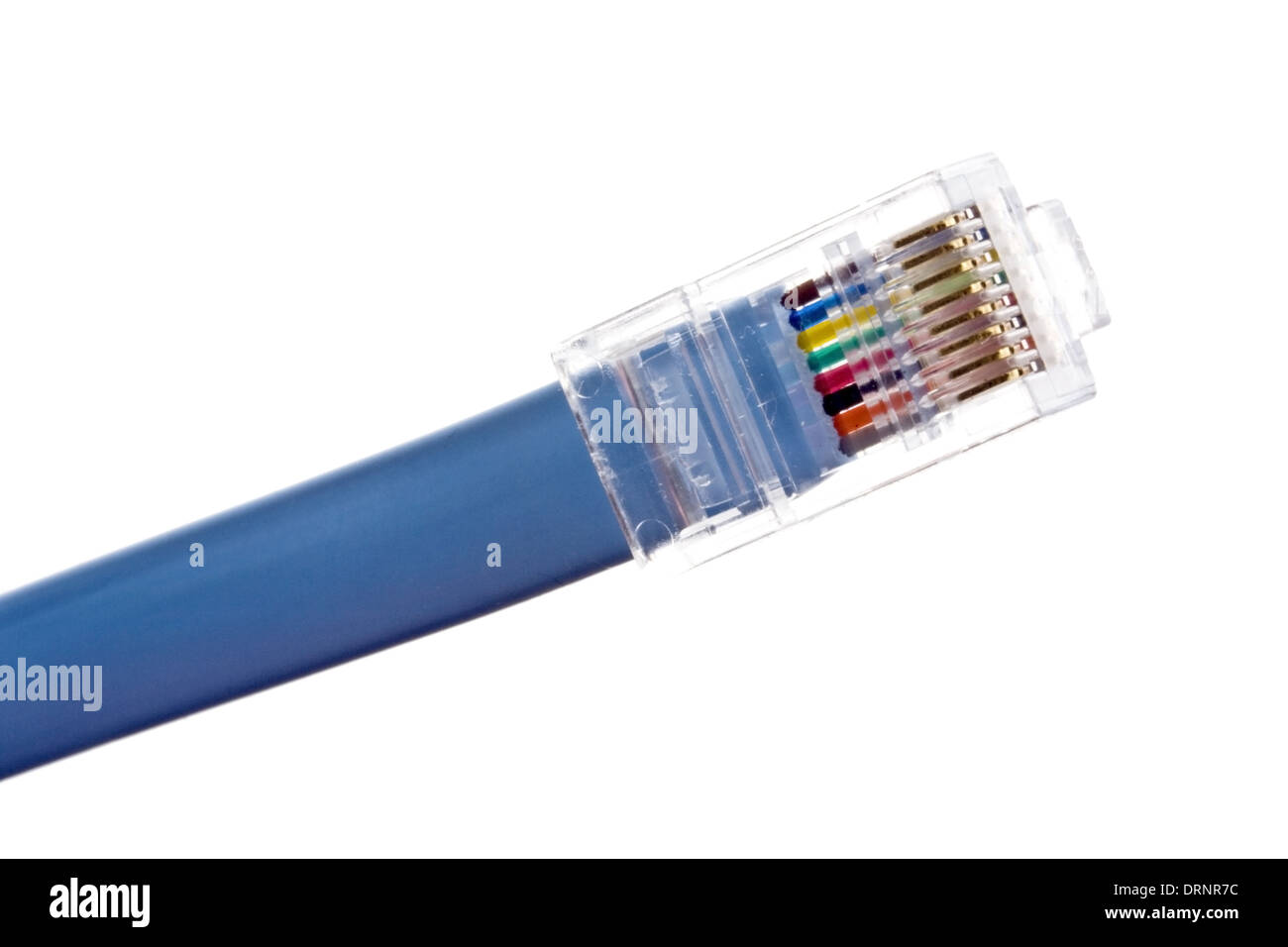 Blue network cable Stock Photo - Alamy