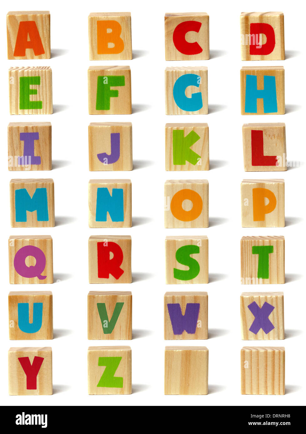 Wooden block with letters A-Z and two blank ones. Ready for cut and ...