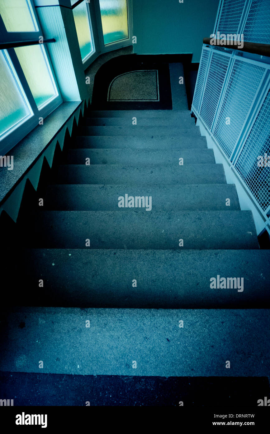 looking downstairs in a residential building Stock Photo - Alamy