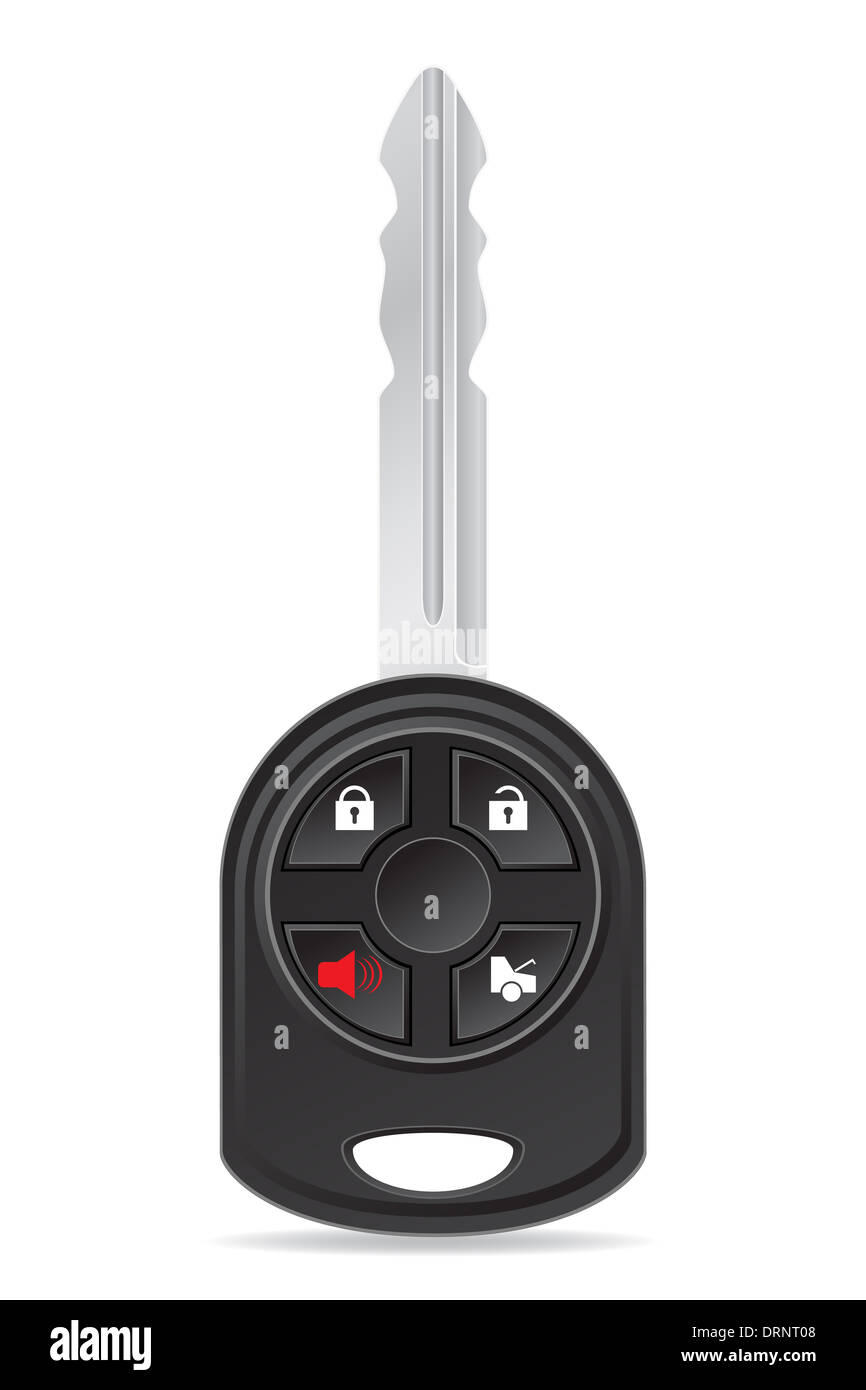 car key illustration isolated on white background Stock Photo - Alamy
