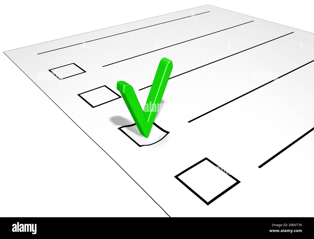 Tick pressed in the blank on the white isolated background Stock Photo ...