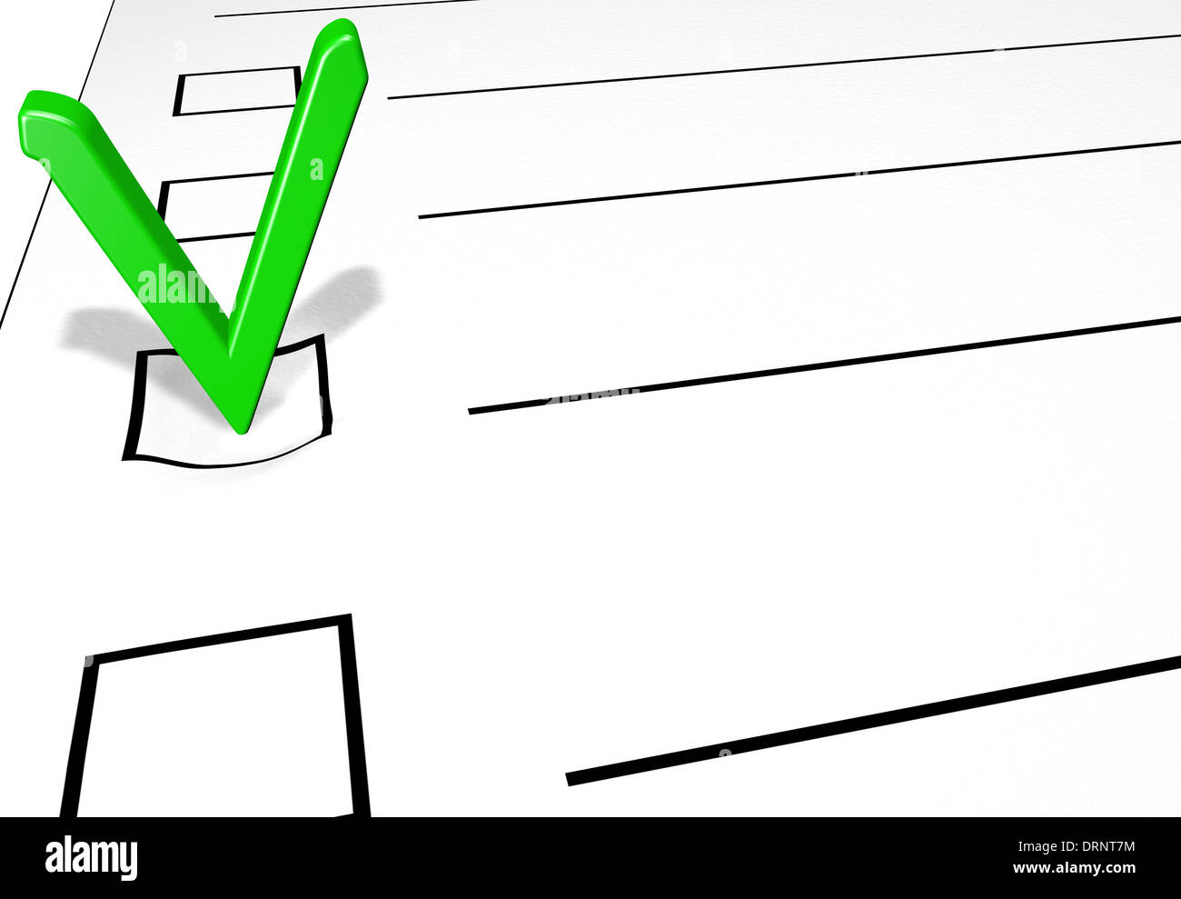 Tick pressed in the blank on the white isolated background Stock Photo ...