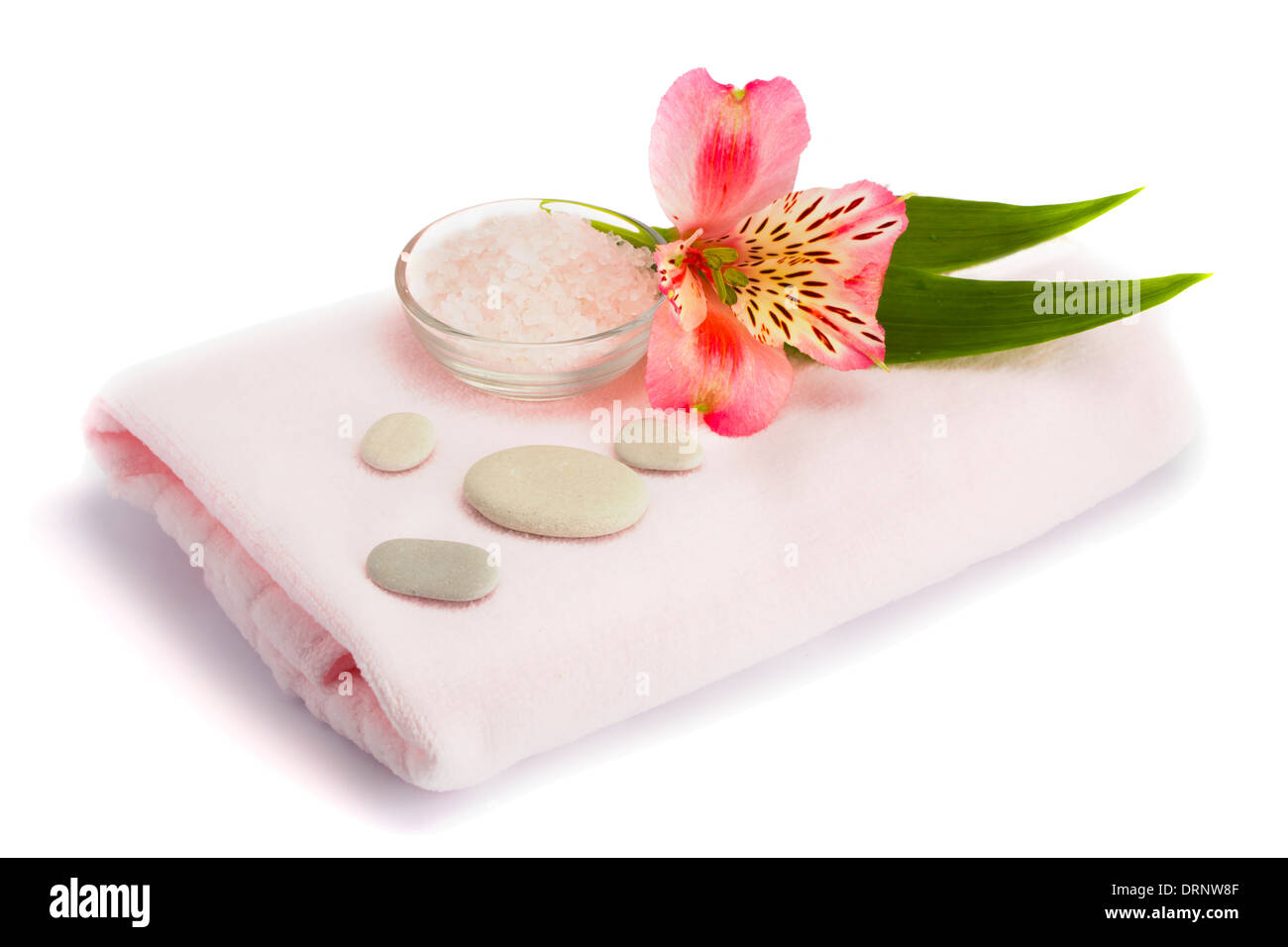 Spa accessories on the white isolated background Stock Photo - Alamy