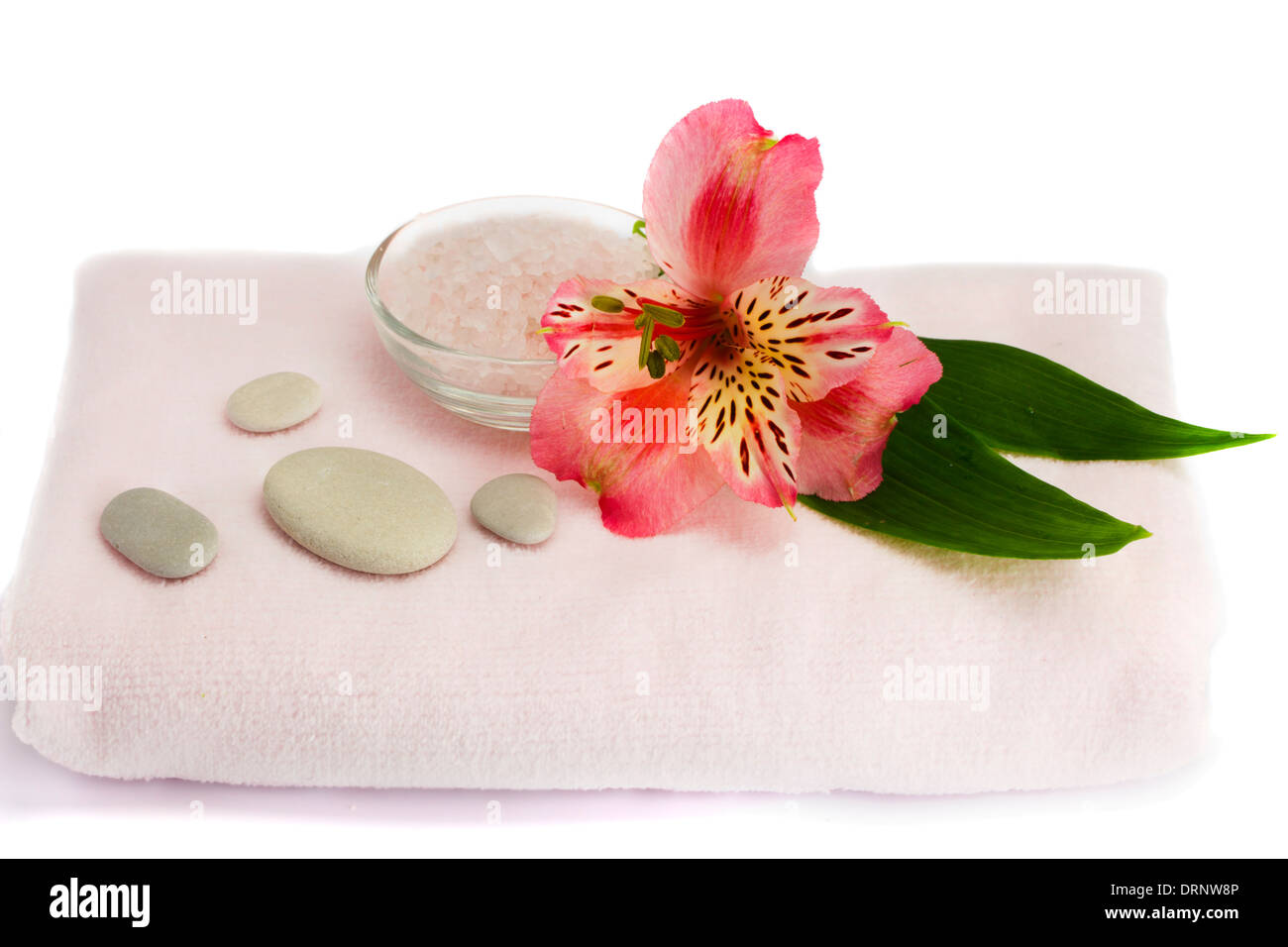Spa accessories on the white isolated background Stock Photo - Alamy